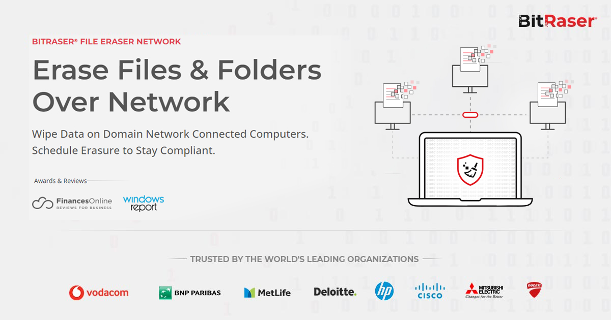 BitRaser File Eraser Network Wipes Files & Folders from Domain Network